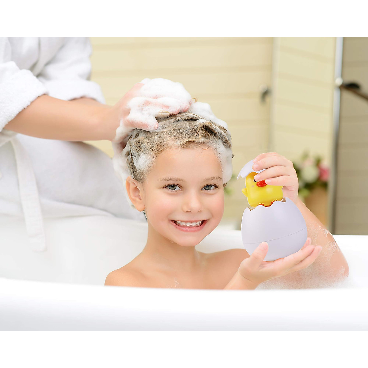 Easter Eggs Basket Stuffers,Baby Bath Toys for Toddlers 1-3 Old Years,Sensory Toys Kids Bathtub Hatching Swimming Pool Bath Toy Gifts for Infants Boys Girls Bithday Water Gun (Ducks)