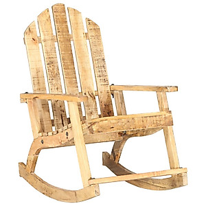 Garden Rocking Chair Solid ,Porch Chair,Patio Rocker,Pool Rocker,Relaxing Rock,TV Chair,Coffee Chair,Retro Rocking Chair,for Front Porches, Outdoor Patios, Gardens, Camping, Balconies,Mango Wood