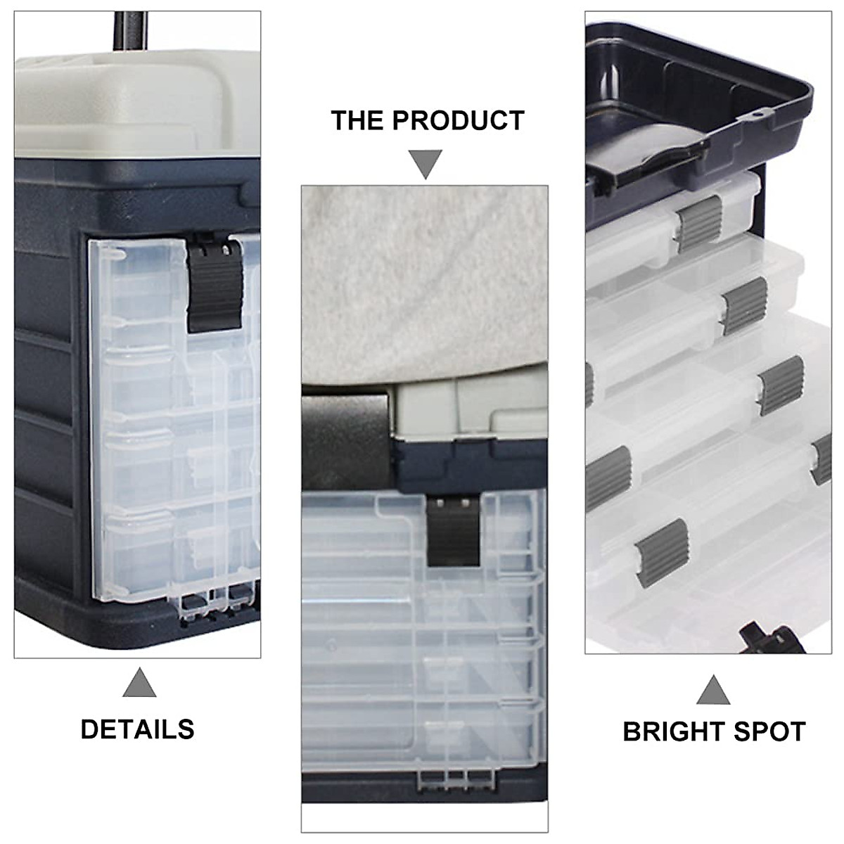 Wakauto 1pc Box fishing box fishing tool storage suitcase for kids fishing lure case plastic toolbox suitcases for kids Four-Layer Tool Case Sewing kit handheld child abs compound