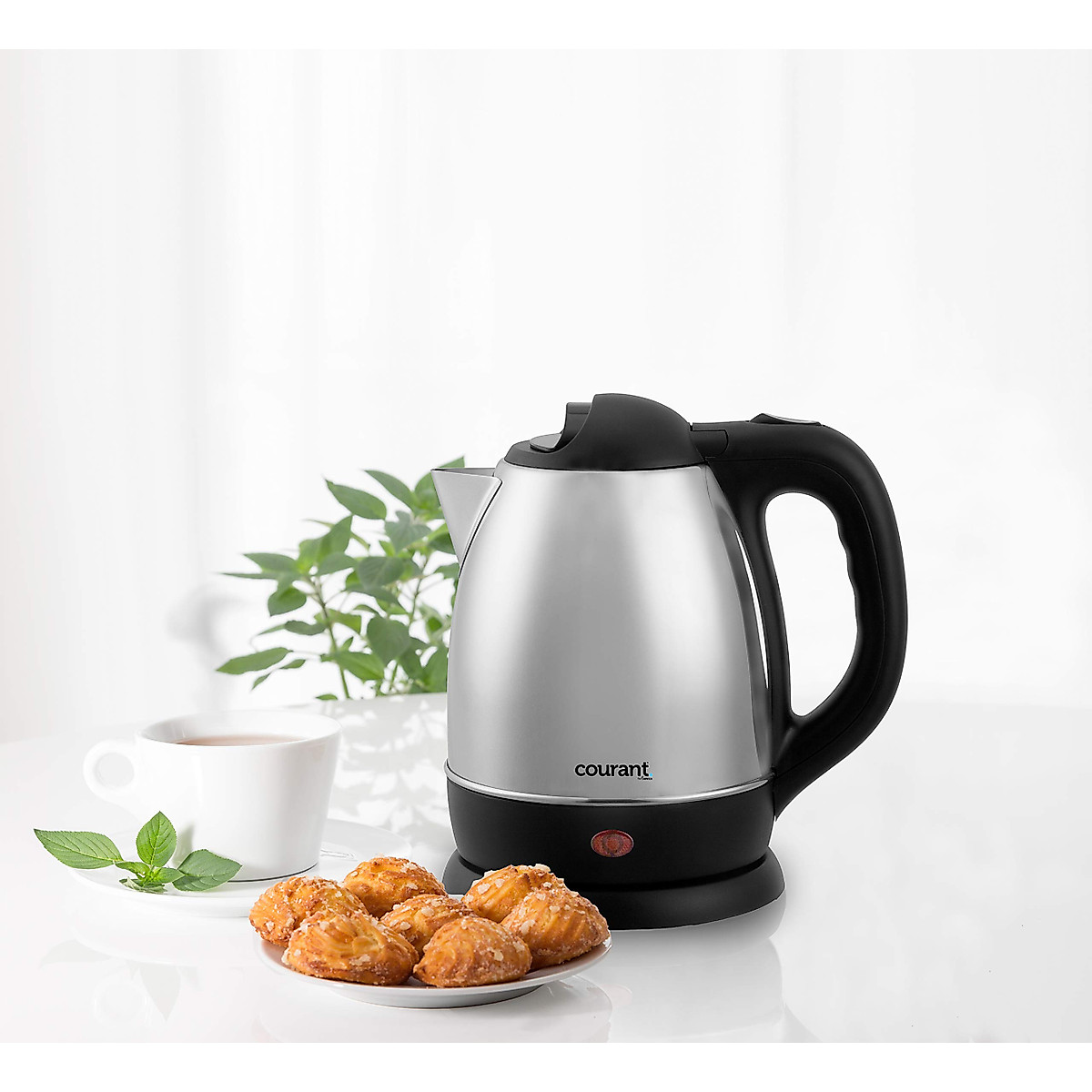 Courant Cordless 1.2L Electric Kettle Stainless Steel, Great for tea coffee and all your hot water needs