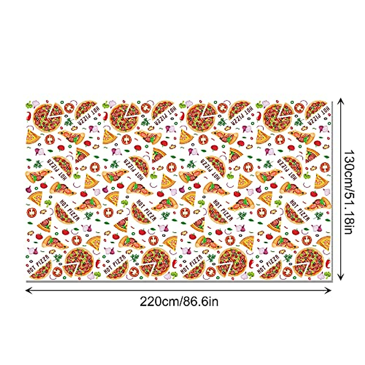 CC HOME 1 Pack Pizza Party Plastic Tablecloth 54 x 87 Inch Long Rectangular Table Cover for Buffet,Birthday Party Holiday Dinner,Picnic or Tablecloth for Kitchen Event Use