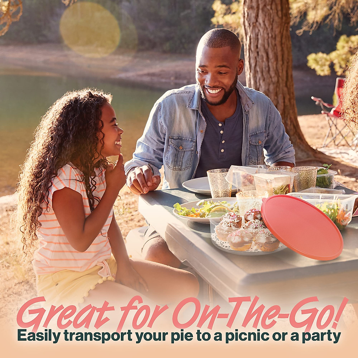 2 Pack Pie Carrier Cake Storage Container with Lid | 10.5" Large Round Plastic Cupcake Cheesecake Muffin Flan Cookie Tortilla Holder Storage Containers Airtight | Pie Keeper Transport Container