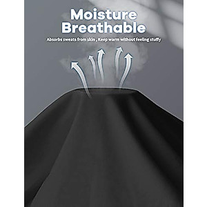 MANCYFIT Thermal Underwear for Men Long Johns Set Fleece Lined Ultra Soft (Black, Large)