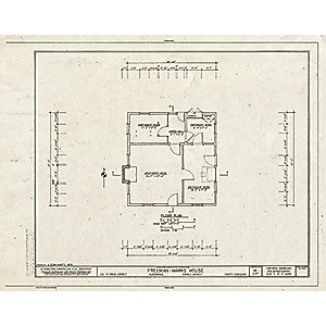 Historic Pictoric : Blueprint HABS NC,84-ALB,1- (Sheet 2 of 4) - Freeman-Marks House, 112 North Third Street, Albemarle, Stanly County, NC 20in x 16in