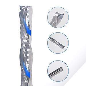 Hozly Downcut Bit 1/8" Shank Down Cut Spiral CNC Router Bits End Mill Tungsten Carbide Milling Cutter Set 5 Pack