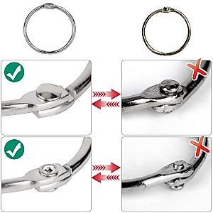 Binder Rings,KASEMI 100pcs Book Rings Assorted Sizes (1,1.5,2 inch) for School,Classroom,Office