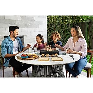 Roundfire Edge - Tabletop Fire Pit with Smores Kit - Ethanol Fire Pit, Fire Bowl, Table Top Fire Pit, Mini Personal Fireplace for Indoor & Garden - Gifts for Women Housewarming Birthday