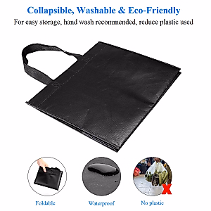 Large Reusable Grocery Bags 10 Pack Heavy Duty, Reinforced Handles with X Stitching Hold 50 lbs, Durable Shopping Tote Bags Foldable, Washable & Eco-Friendly, 2 Years Warranty, 3 Colors