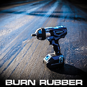 Neiko 10878A 1/2-Inch-Drive High-Torque Cordless Electric Impact-Wrench Kit with 20-Volt Lithium-Ion Charging Battery and 4 1/2-Inch-Drive Sockets