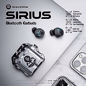 Gravastar Sirius Wireless Earbuds Bluetooth Knowles Balanced Armatures and 7.2 mm Dynamic Drivers Music Reproducing Vividly Deep Bass 3D Stereo, Headphones for iPhone/Android(Space Gray)