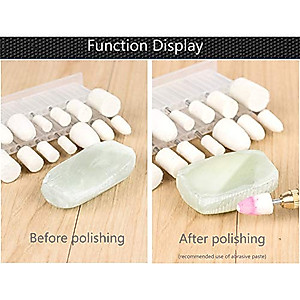 NGe 20Pcs 3/10inch Wool Felt Polishing Bits Mandrel White Cone Rotary Tool Accessories Kit Fit Dremel - 1/8inch Shank (3x8mm cone)