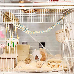 2 Pack Hanging Rat Rope Net, Bird Swing Toy, Parrot Climbing Ladder Bridge for Small Animal Cage Accessories