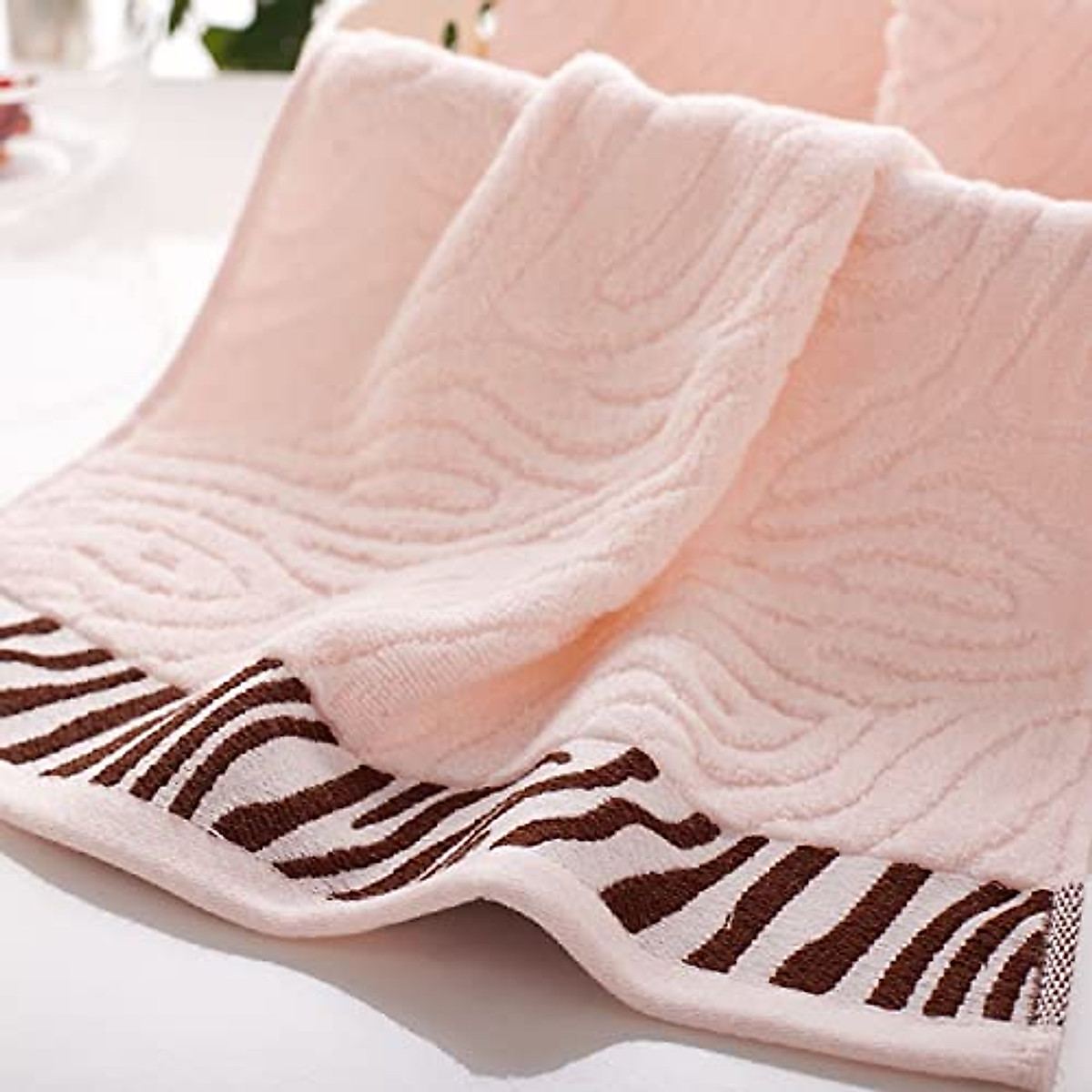 Kissvian Tiger Striped Bathroom Hand Towels Set, Absorbent Soft Bamboo Fiber face Towel for Home(3Pc, 13 x 29 Inch)