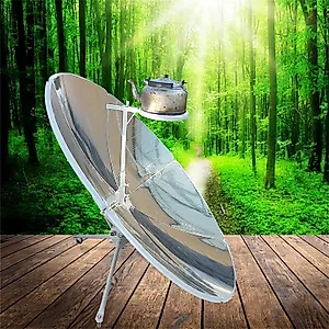 Concentrating Solar Cooker, 59'' Diameter Camping Outdoor Solar Cooker for Outdoor Cooking Steaming, Solar Heating, Visual Education DIY Solar Concentrator, Instantaneous Temperature 1472-1832℉