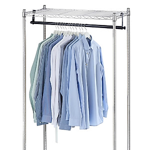 Threehoney 2 Pack 36" Garment Hanger Bar for Industrial Shelving Wire Closet Shelving Garment Rod Clothes Rod Wire Shelving Accessories, Black