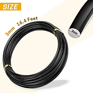 16.4 Feet Black Aluminum Craft Wire 3 mm Thickness Bendable Metal Craft Wire for DIY Crafts Making
