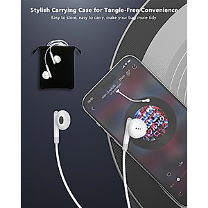 Oceovc iPhone Wired Earbuds with Lighting Connector [No Bluetooth Required/MFi Certified] Built-in Microphone & Volume Control Earphones- iPhone Headphones Compatible with iPhone 14/13/12/SE/11/X/XS