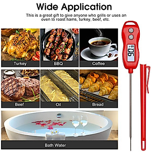 2 Pack Instant Read Digital Meat Thermometer - AIMILAR AY6001-R2 Magnetic Waterproof Food Cooking Thermometer with Backlight for Kitchen Oven BBQ Grill Smoker Turkey Candy Water