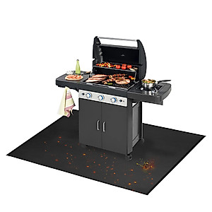 MIFADFAO Grill Fire Pit Mat, Large Under Grill Mats 40X50 Inch Deck and Patio Protective Grill Mat Fireproof Oil-Proof Mats for Fire Pit Grill Mats for Charcoal, Gas Grills, Smokers, BBQ