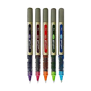 Uni-Ball EYE UB-157 Fine Liquid Ink Rollerball Pen - Tropical Set - Pack of 5