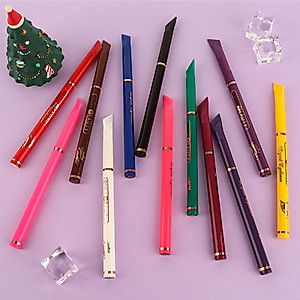 Erinde 2PCS Black Liquid Eyeliner with Eyeliner Stencils, Waterproof Eye Liners Pen, Long-Lasting eyeliner liquid liner, Quickly Dry, Smudgeproof, Longwearing with Ultra-Fine Tip (#01)