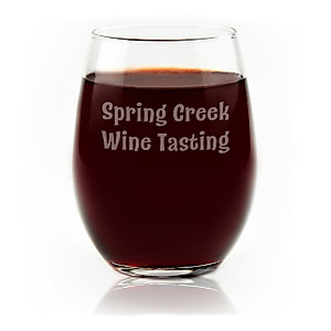 Personalized Stemless Wine Glass Engraved with Your Custom Text