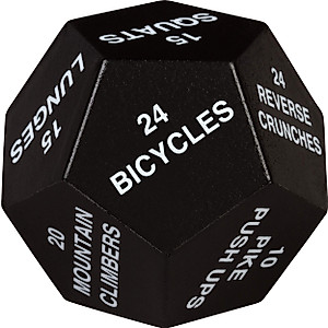 Exercise Dice Cube for Fitness, Gym Workouts, WOD, Home Bodyweight HIIT, and Adult Sports Training - 3 Inches in Diameter - 12 Sided (White (Intermediate))