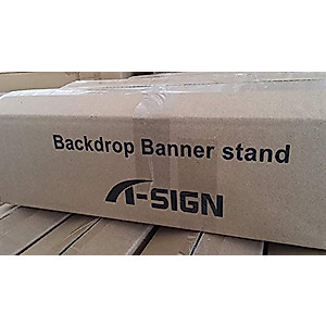 Banner Stand Backdrop - Banner Holder with Adjustable Poster Stand & Retractable Height Up to 5x7 - 8x10 ft Adjustable Telescopic Display Stand for Trade Show, Photo Booth, Wall Exhibitor Background