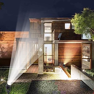 T-SUN Solar Spotlights, Outdoor LED Solar Lights, Waterproof Auto ON/Off Solar Wall Lights for Garden,Driveway, Pathway, Pool Area(White)