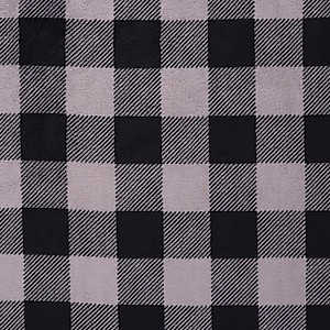 Mook Fabrics Fleece Flannel Buffalo Plaid, Grey Cut by The Yard