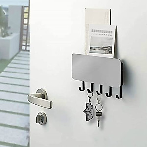 Sinestour Spring Butterflies Key Holder for Wall Key Hanger with 5 Key Hooks Key Rack Organizer Key and Mail Holder for Wall Decorative Entryway Hallway Kitchen Farmhouse Apartment