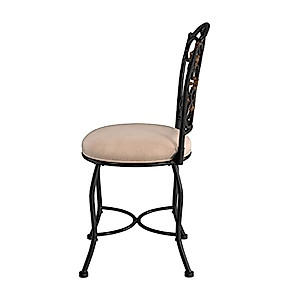 Hillsdale Furniture Sparta Vanity Stool, black with gold highlighted accents