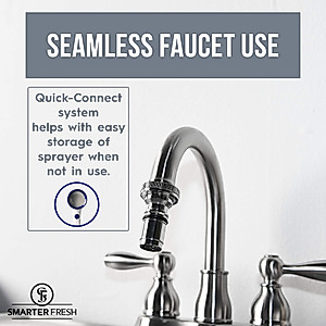 Sink Hose Sprayer Attachment - Faucet Extender - Hair Washing Hose and Sprayer - Extension for Utility Sink, Bathroom, Kitchen, or Laundry Tub (Quick Connection)