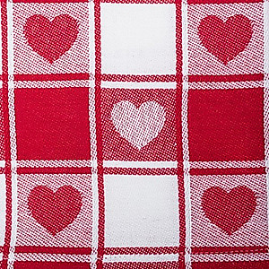 DII Valentine's Day Collection, Napkin Set, 20x20, Checkered Heart, 6 Piece
