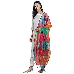Janasya Indian Women's Off-White Poly Silk Kurta With Pant And Dupatta(SET268-KR-NP-L)