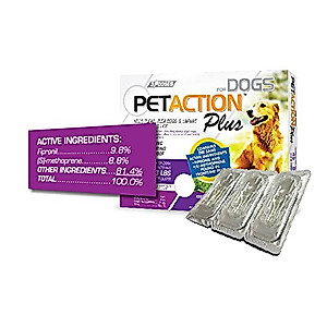 Pet Action Plus Flea & Tick Treatment for Large Dogs, 45-88 lbs, 3 Month Supply