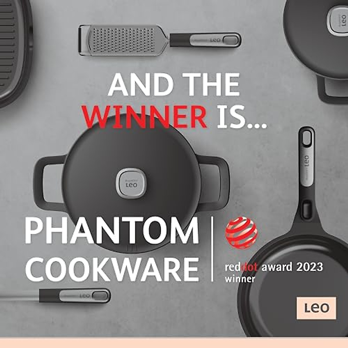 Berghoff Leo Phantom Nonstick Ceramic Frying Pan 8in Detachable Handle Recycled Cast Aluminum CeraGreen Non-toxic Coating Induction Pan Oven-to-table Cookware Full Disk