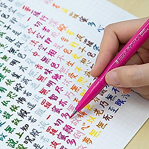 Pentel XSES15C-18ST Brush Touch Sign Pen, Set of 18 Colors