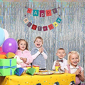 3 Pack Fringe Curtains Party Decorations,Tinsel Backdrop Curtains for Parties,Photo Booth Wedding Graduations Birthday Christmas Event Party Supplies (Silver)