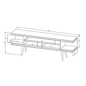Manhattan Comfort Utopia 70.47" Freestanding Entertainment Center for Living Room, Mid Century Modern TV Stand with Shelves, Storage and Media Holes, Fits 65" Screens, 70.47 Inches, Maple Cream