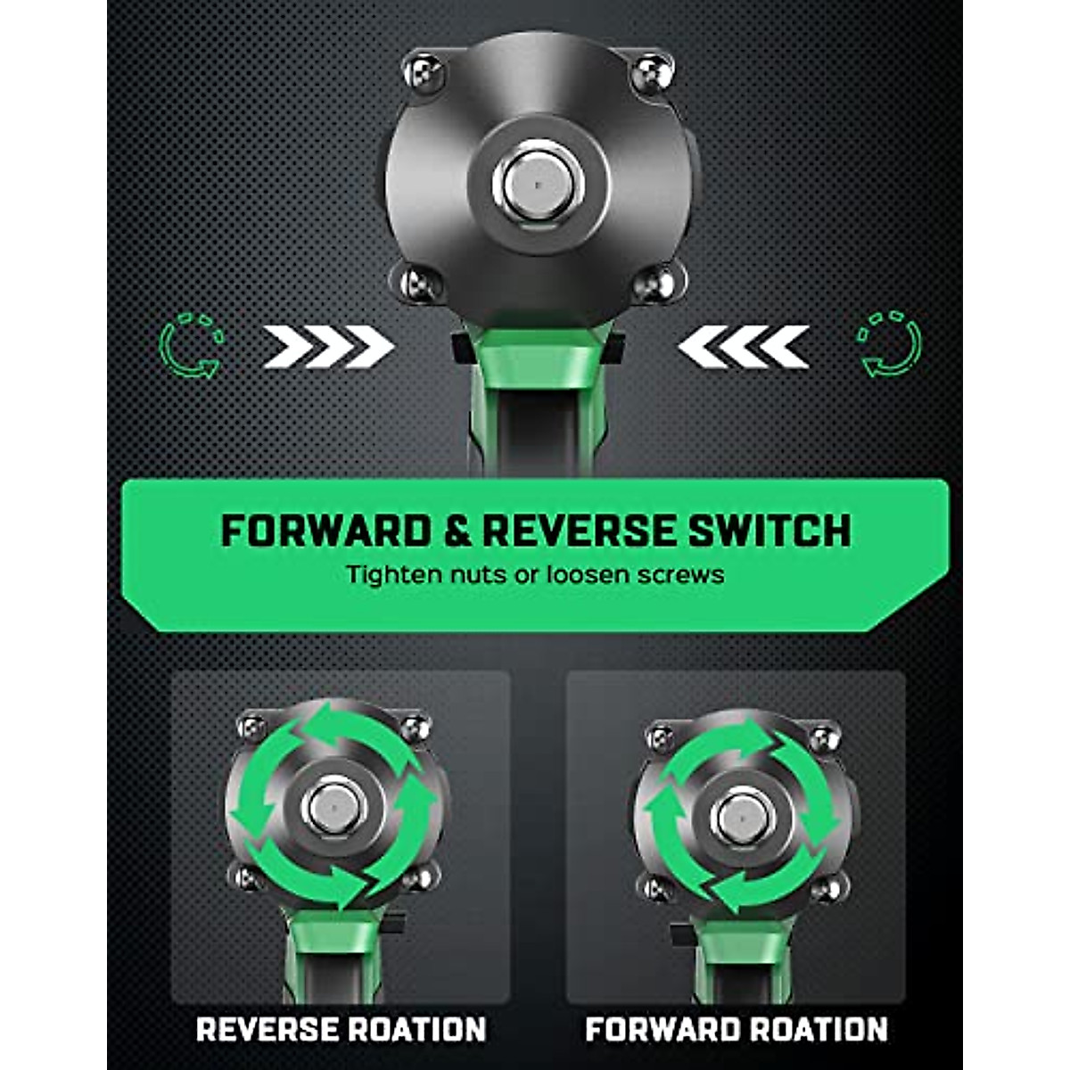 Avhrit Impact Wrench with a Battery, 650Nm/479ft-lbs Impact Wrench 1/2, Cordless Compact Impact Wrench, Brushless Impact Driver Kit for Car Tires Home