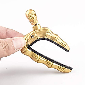 YUEKO Guitar Capo Skull Knob Design Universal 4 5 6 12 Strings Instrument Capos for Electric Classical Acoustic Guitar Bass Ukulele Mandolin Banjo and More(Bronze)