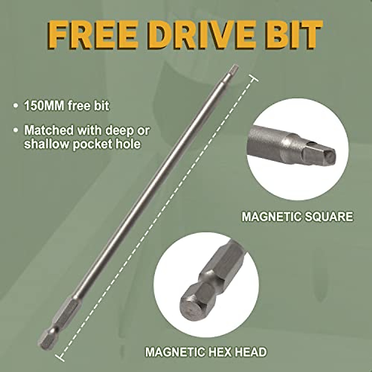 LIONMAX Pocket Hole Screws #8 x 2-1/2", Pocket Wood Screws 285 PCS, Square Drive Washer Head Screws, Coarse Thread with Blue Coated for Outdoor Use, Self Tapping, 150MM Drive Bit Included