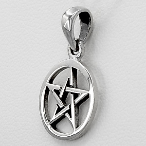 Moonlight Mysteries Sterling Silver Small Wiccan Pentacle Pendant