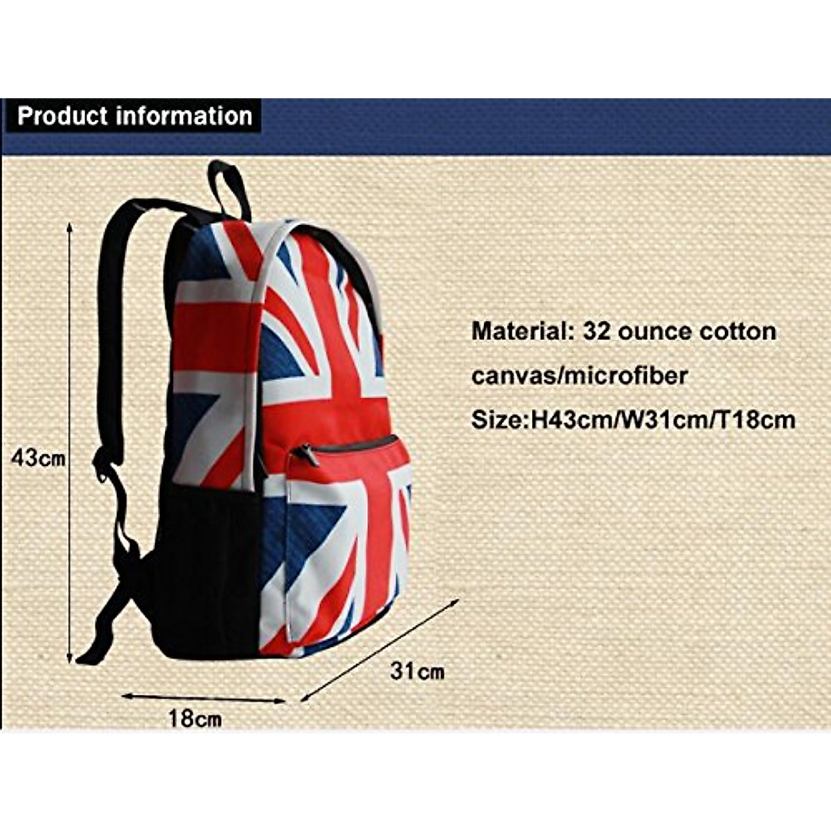 Fashion Unisex Canvas Rucksack Vintage Computer Laptop Backpack School Travel Shoulder Backpack Bag (Wolf with Rose) CPB-60