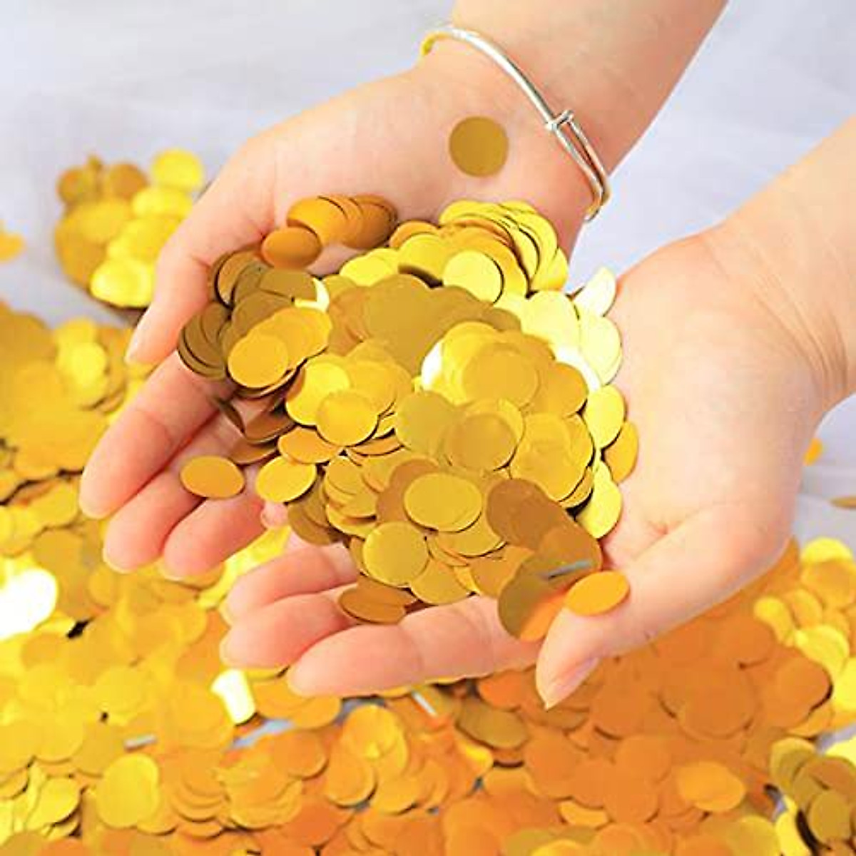 Gold Foil Confetti,Round Dots Glitter Table Confetti,Sparkling for Party Decorations(1.76 OZ)