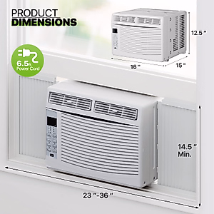 Magshion 6000 BTU Window Air Conditioner, AC Window Unit with Remote/APP Control and Washable Filter, Quiet Operation, Ideal for Rooms up to 250 Sq. Ft.