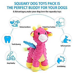 Dog Toys, Puppy Toys with Crinkle Paper Cute Squeaky Dog Toys Dog Chew Toys for Small Medium Large Dogs