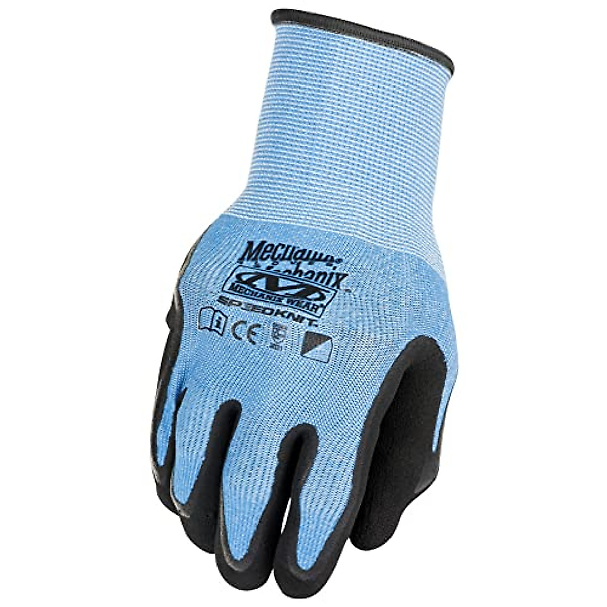 Mechanix Wear: SpeedKnit CoolMax Work Gloves - 13-Gauge Shell with Evaportative Cooling Technology, Foam Latex Palm Coating with Textured Grip (Large/XLarge, Black,Blue)
