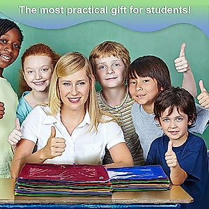 Tenceur 50 Pcs Pencil Pouch for 3 Ring Binder with Zipper Fabric Pencil Pouches Binder Pencil Bag with Clear Window Bulk Pencil Case for Office(9.8 x 7.1 Inch)